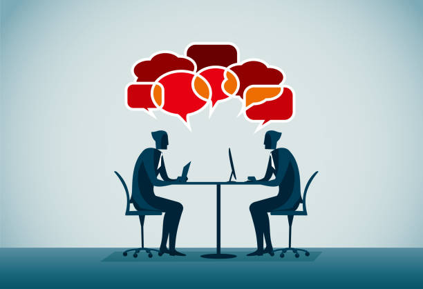 Cartoon Of A Two People Having A Conversation Illustrations, Royalty ... Cartoon Of A Two People Having A Conversation Illustrations, Royalty ...