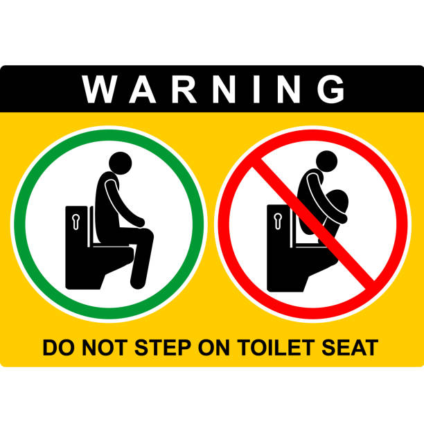 Toilet Notice And Restroom Warning Sign Signboards Illustrations ... Toilet Notice And Restroom Warning Sign Signboards Illustrations ...