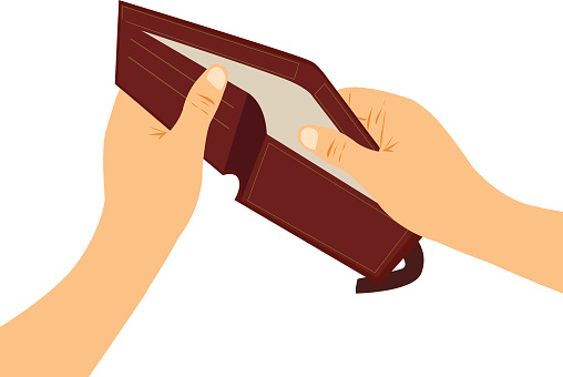 Empty Wallet Broke Vector Illustration Design Concept Stock ... Empty Wallet Broke Vector Illustration Design Concept Stock ...