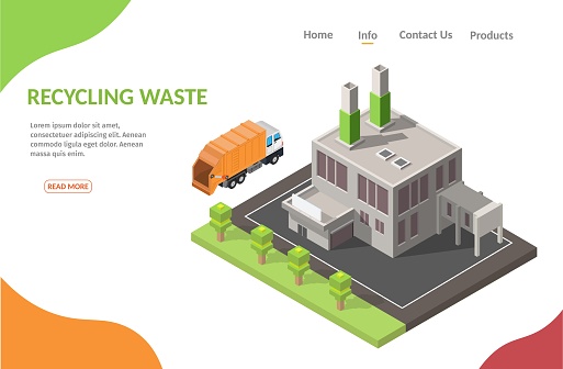 Isometric Low Poly Recycling Waste Processing Vector Illustration ... Isometric Low Poly Recycling Waste Processing Vector Illustration ...