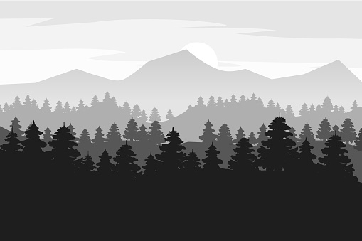 Wald Und Berge Vektorhintergründe Panorama Landschaft Fichte Silhouette ... Wald Und Berge Vektorhintergründe Panorama Landschaft Fichte Silhouette ...