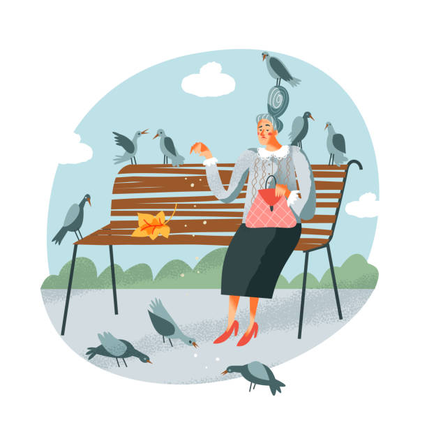Old Woman Feeding Birds Illustrations, Royalty-Free Vector Graphics ... Old Woman Feeding Birds Illustrations, Royalty-Free Vector Graphics ...