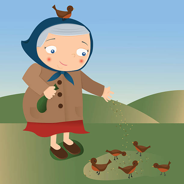 Old Woman Feeding Birds Illustrations, Royalty-Free Vector Graphics ... Old Woman Feeding Birds Illustrations, Royalty-Free Vector Graphics ...
