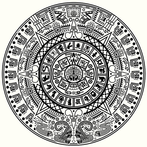 High Resolution Aztec Calendar Vector High Resolution Aztec Calendar Vector
