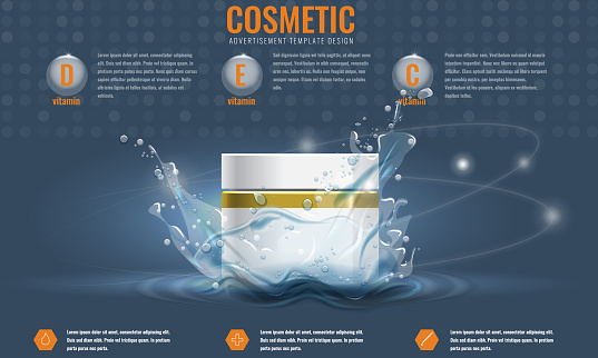 Vector Cosmetics Product Advertising Template With Water Splash Stock ... Vector Cosmetics Product Advertising Template With Water Splash Stock ...